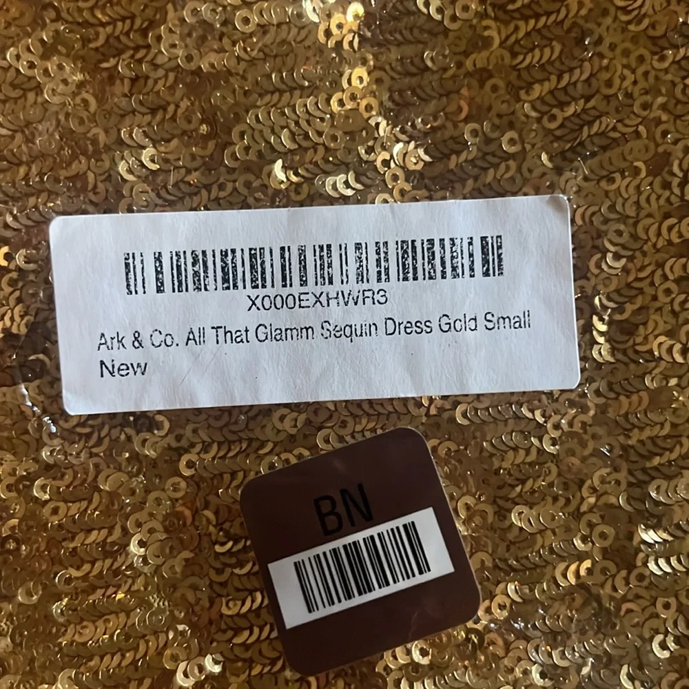 Ark & Co | Dresses | Ark Co All That Glam Gold Sequin Mini Dress Nwt ...